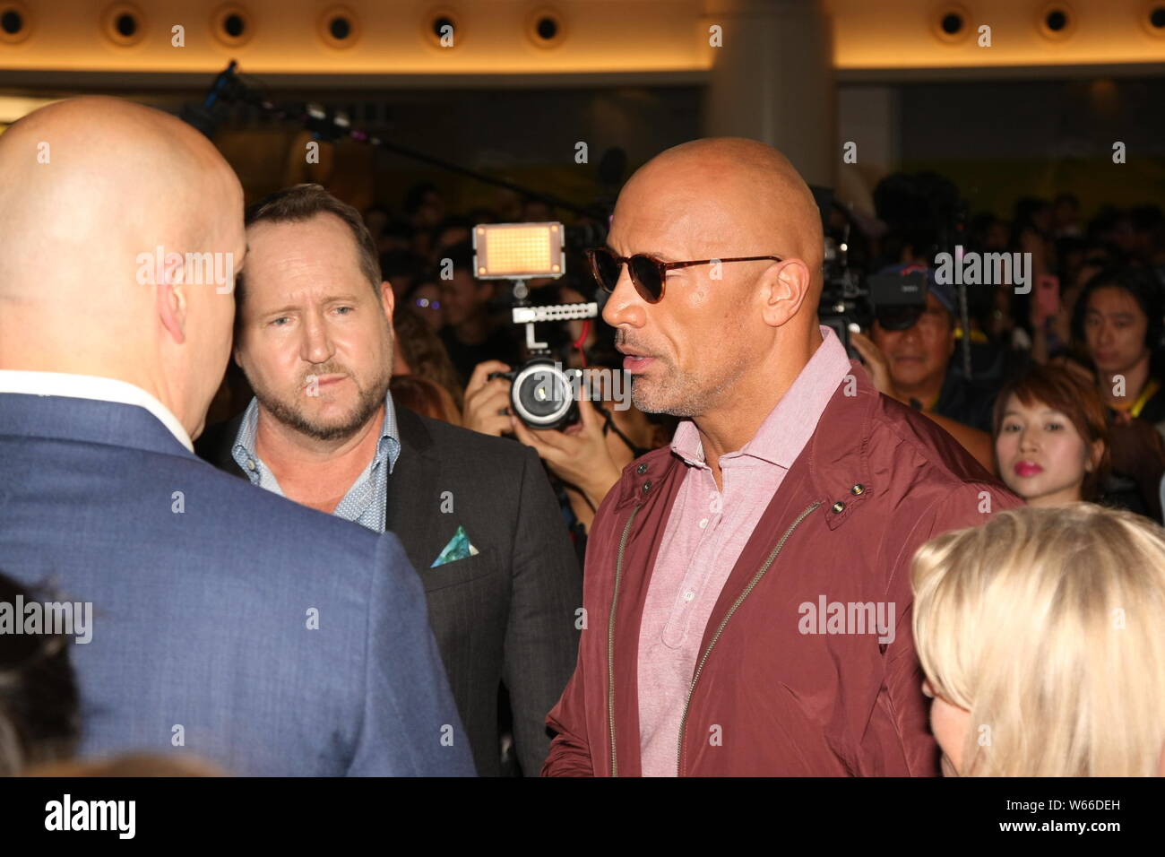 American actor Dwayne Johnson attends a promotional event for the movie ...