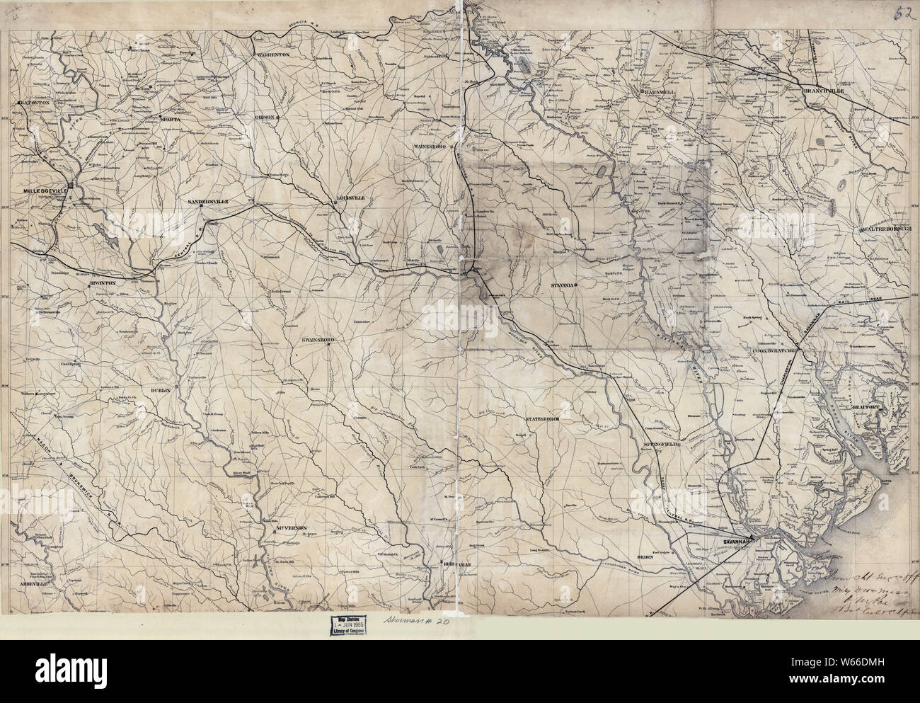 Civil War Maps 2033 Map of part of Georgia and South Carolina Rebuild ...