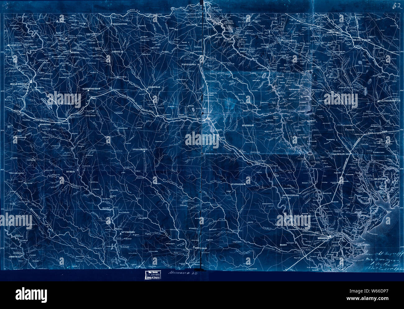 Civil War Maps 2033 Map of part of Georgia and South Carolina Inverted ...