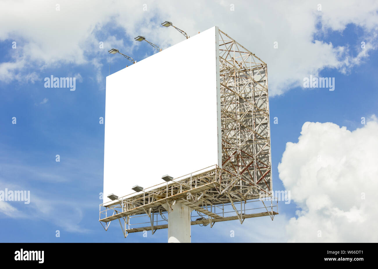 Square Blank Advertisement Billboard in a Sunny Day, White Empty Poster ...
