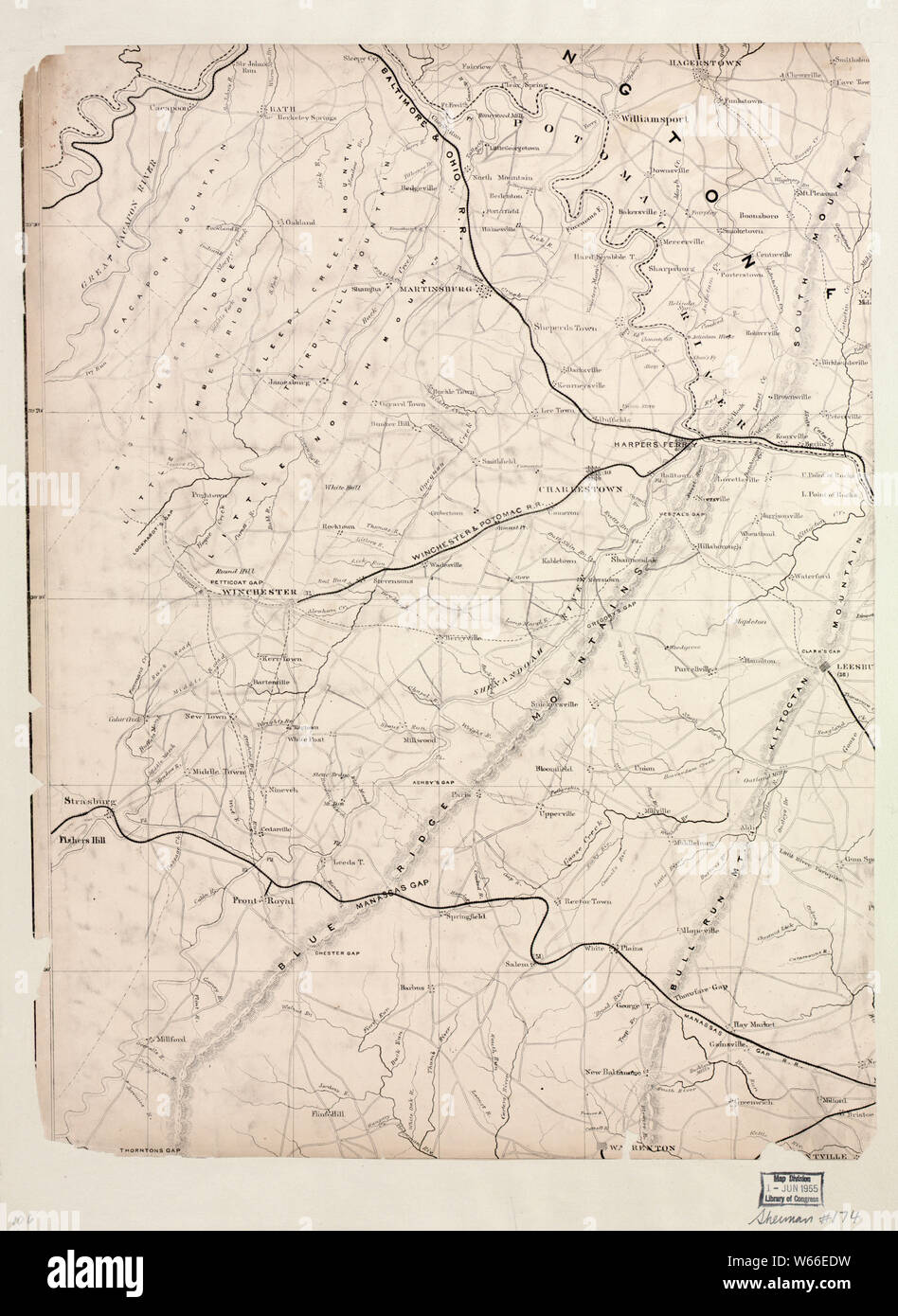 Civil War Maps 2040 Map of part of Virginia West Virginia and Maryland ...