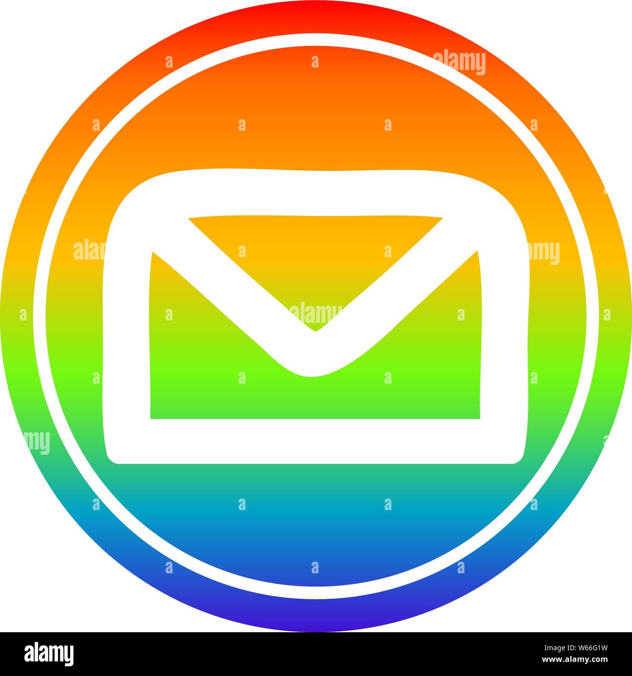 envelope letter circular icon with rainbow gradient finish Stock Vector Image & Art - Alamy