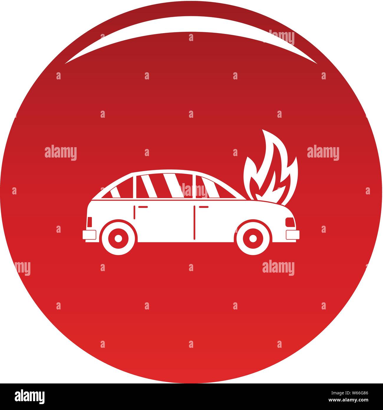 Burning car icon. Simple illustration of burning car vector icon for ...