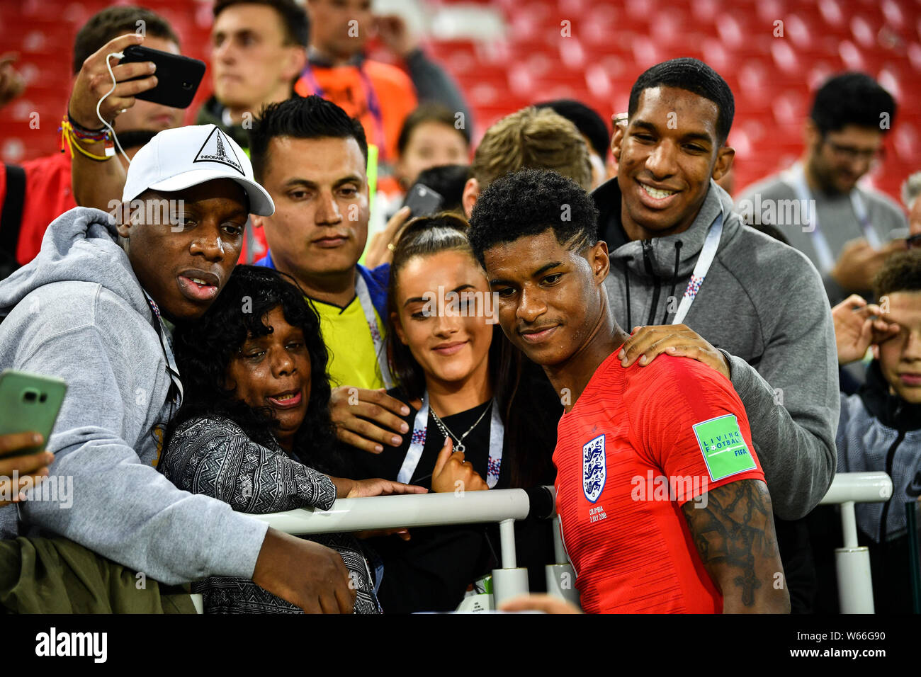 Marcus Rashford of England celebrates with his families and friends ...