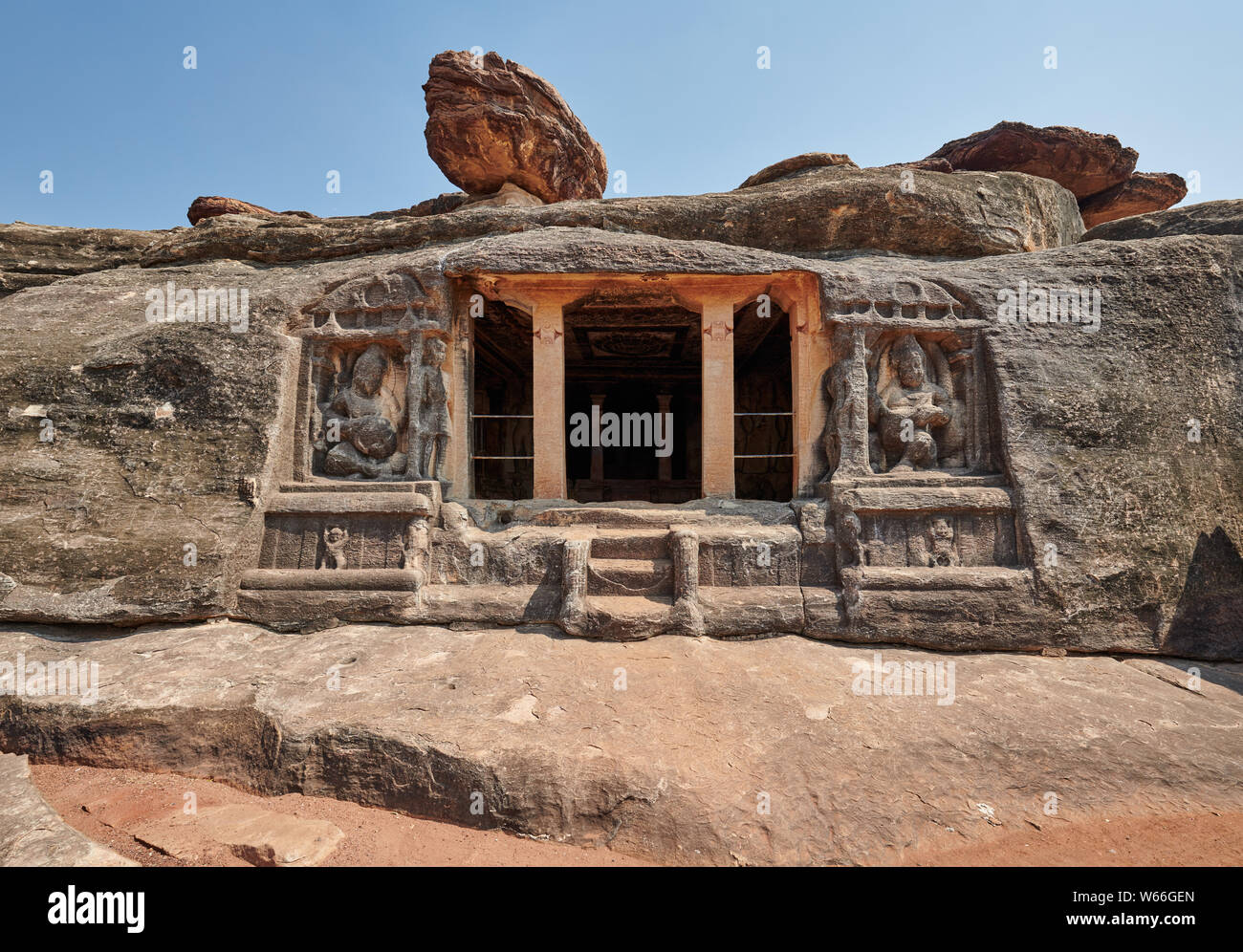 outside of Ravana Phadi Cave Temples, Aihole, Karnataka, India Stock ...