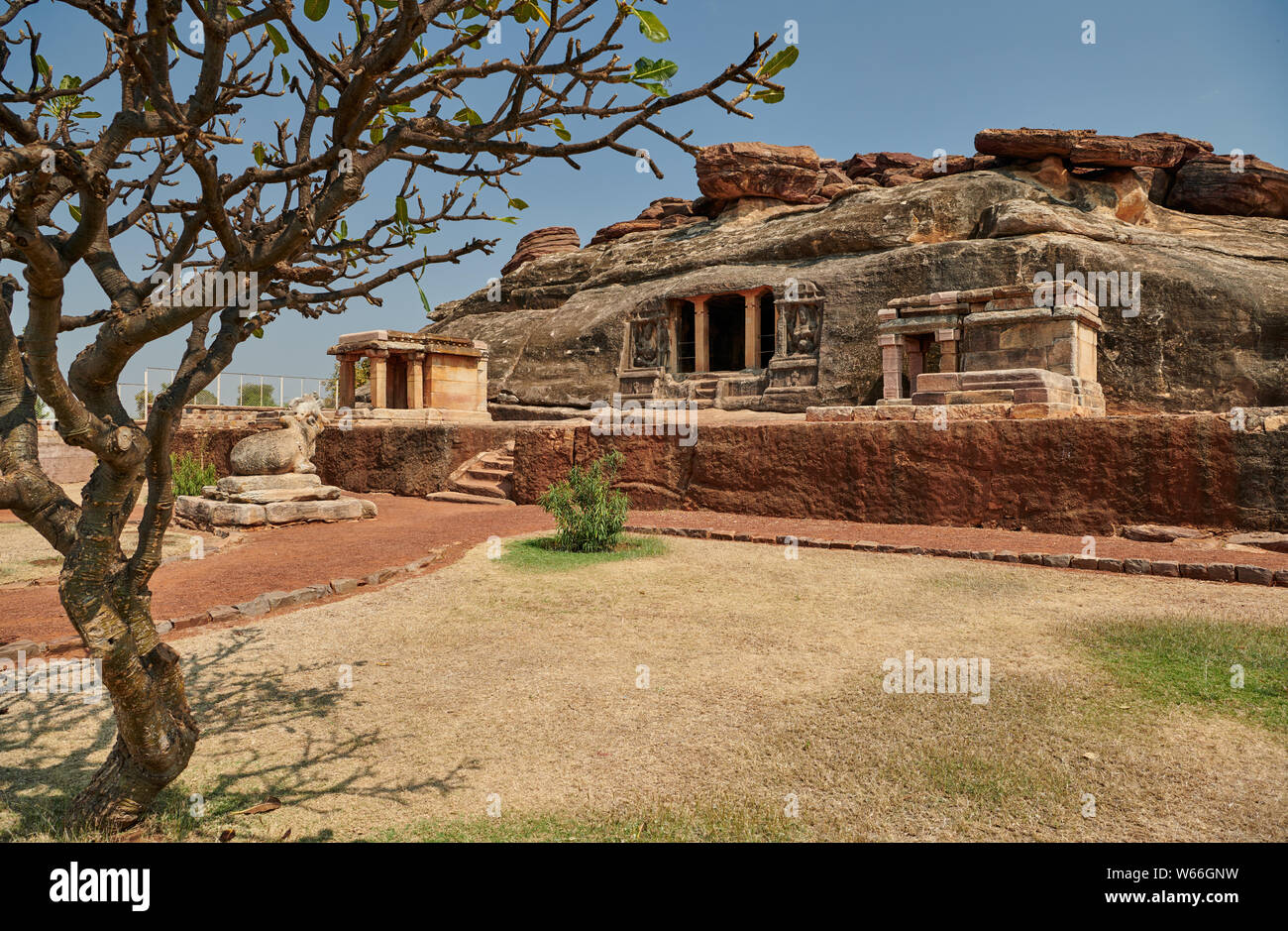 outside of Ravana Phadi Cave Temples, Aihole, Karnataka, India Stock ...