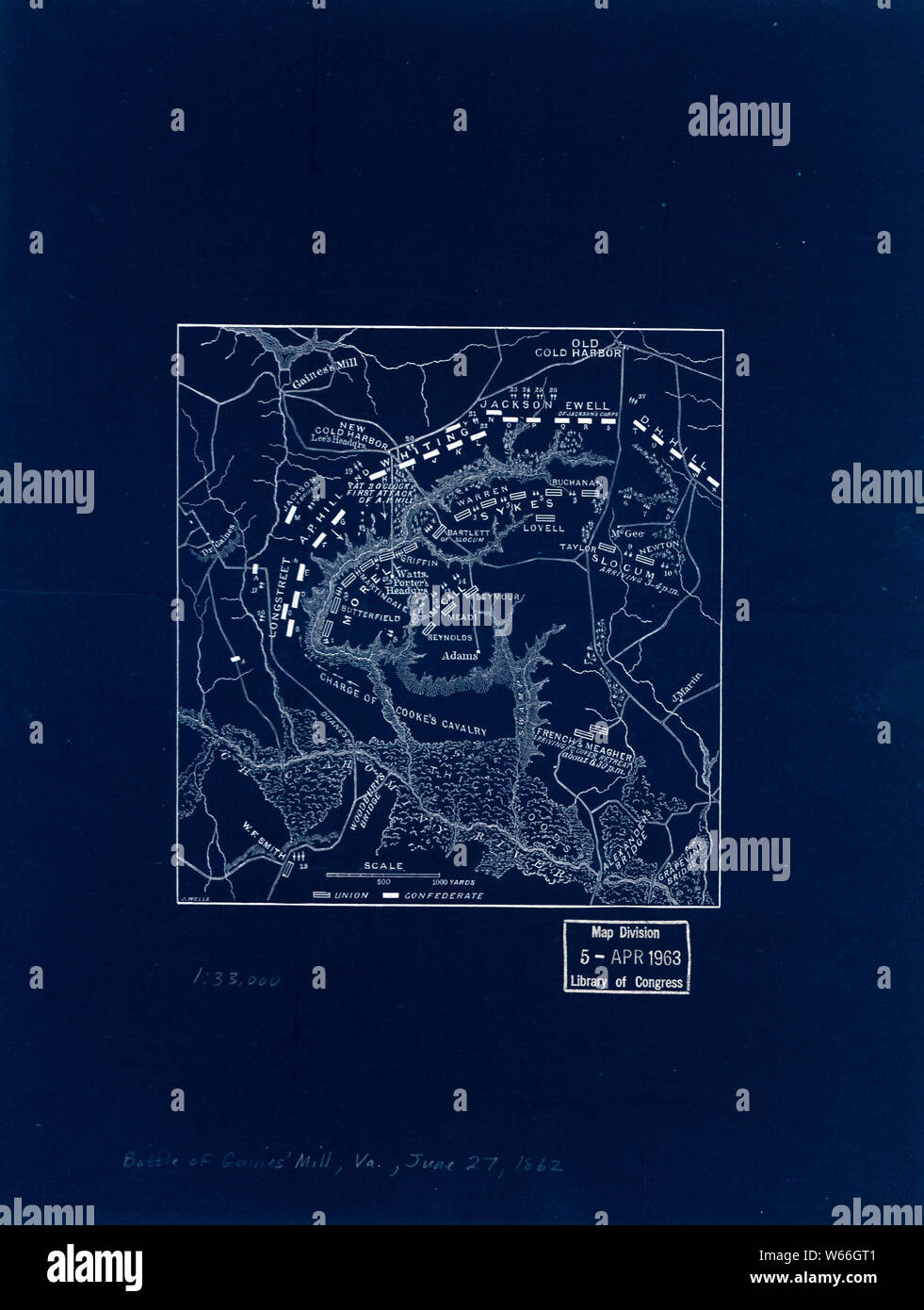 Civil War Maps 2070 Map of the battle field of Gaines's Mill showing ...