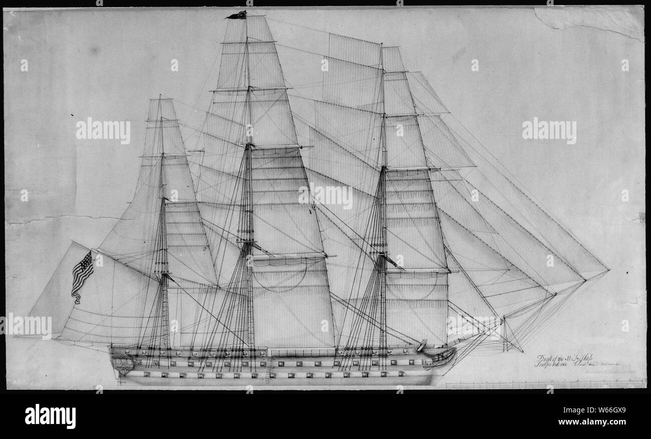 Independence. Sail plan; General notes: Artwork Stock Photo - Alamy