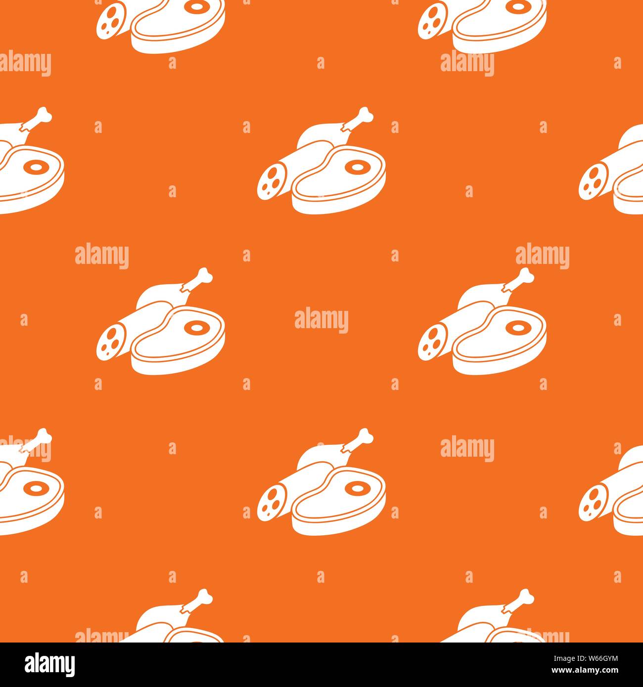 Meat food pattern vector orange Stock Vector Image & Art - Alamy