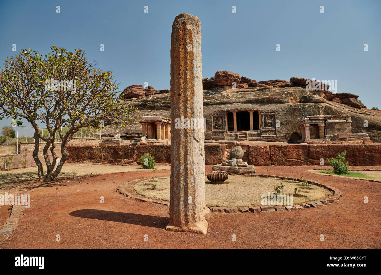 outside of Ravana Phadi Cave Temples, Aihole, Karnataka, India Stock ...