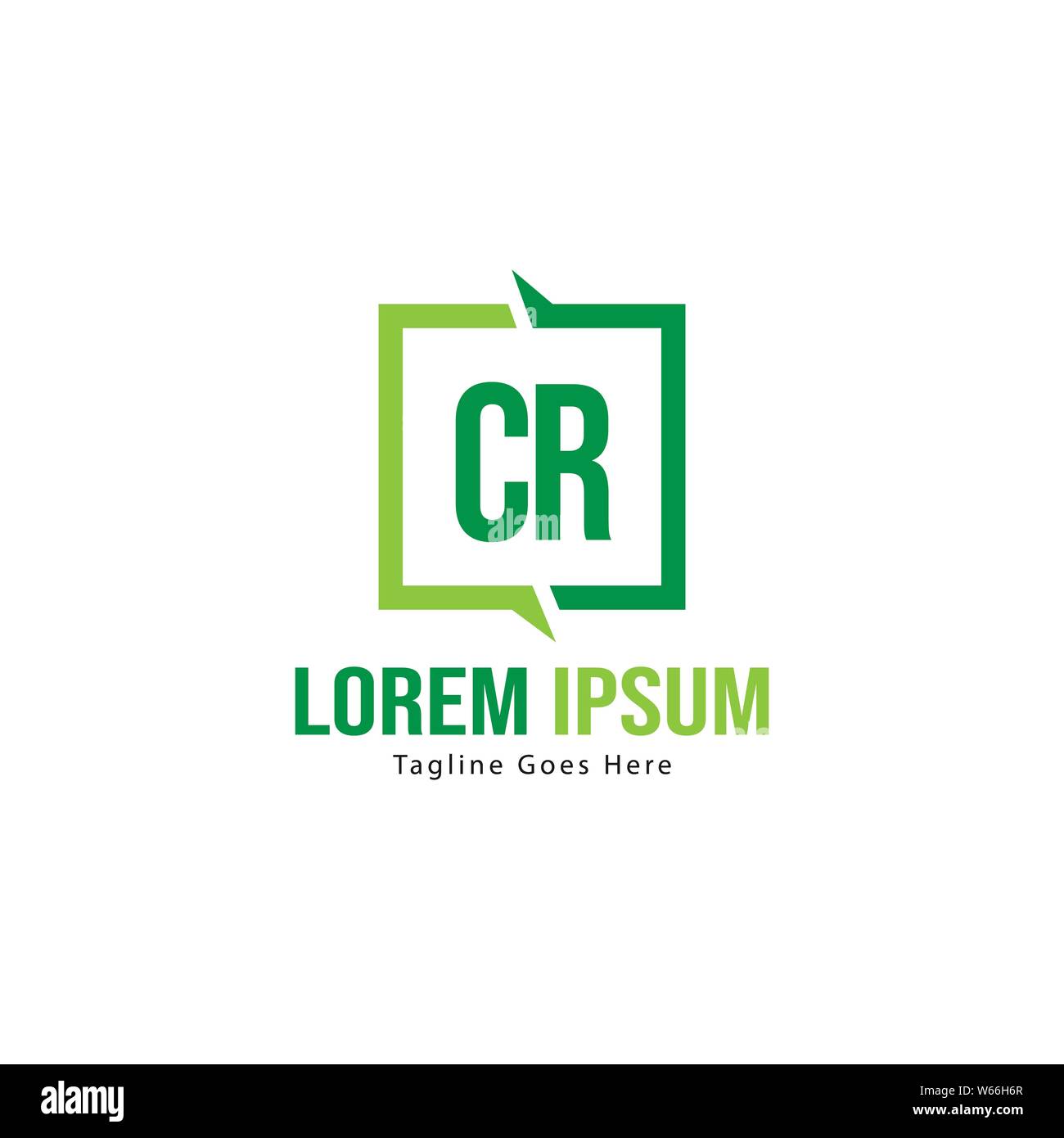 Initial CR logo template with modern frame. Minimalist CR letter logo ...