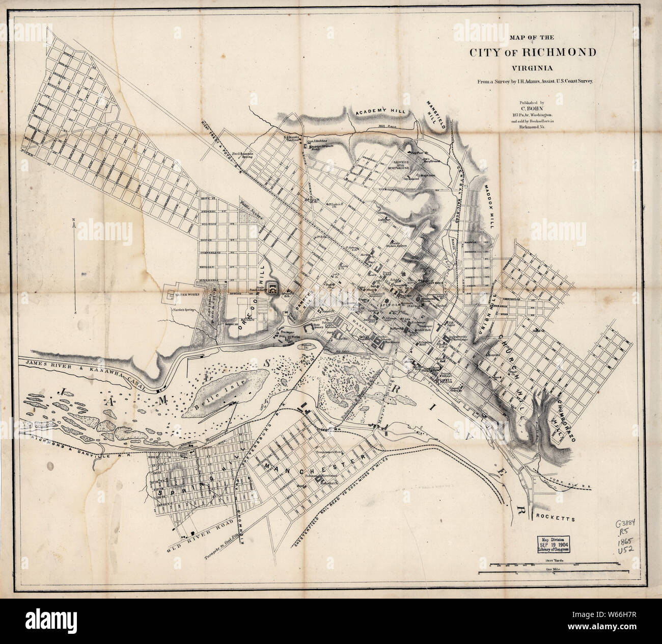 Civil War Maps 2078 Map of the city of Richmond Virginia Rebuild and ...