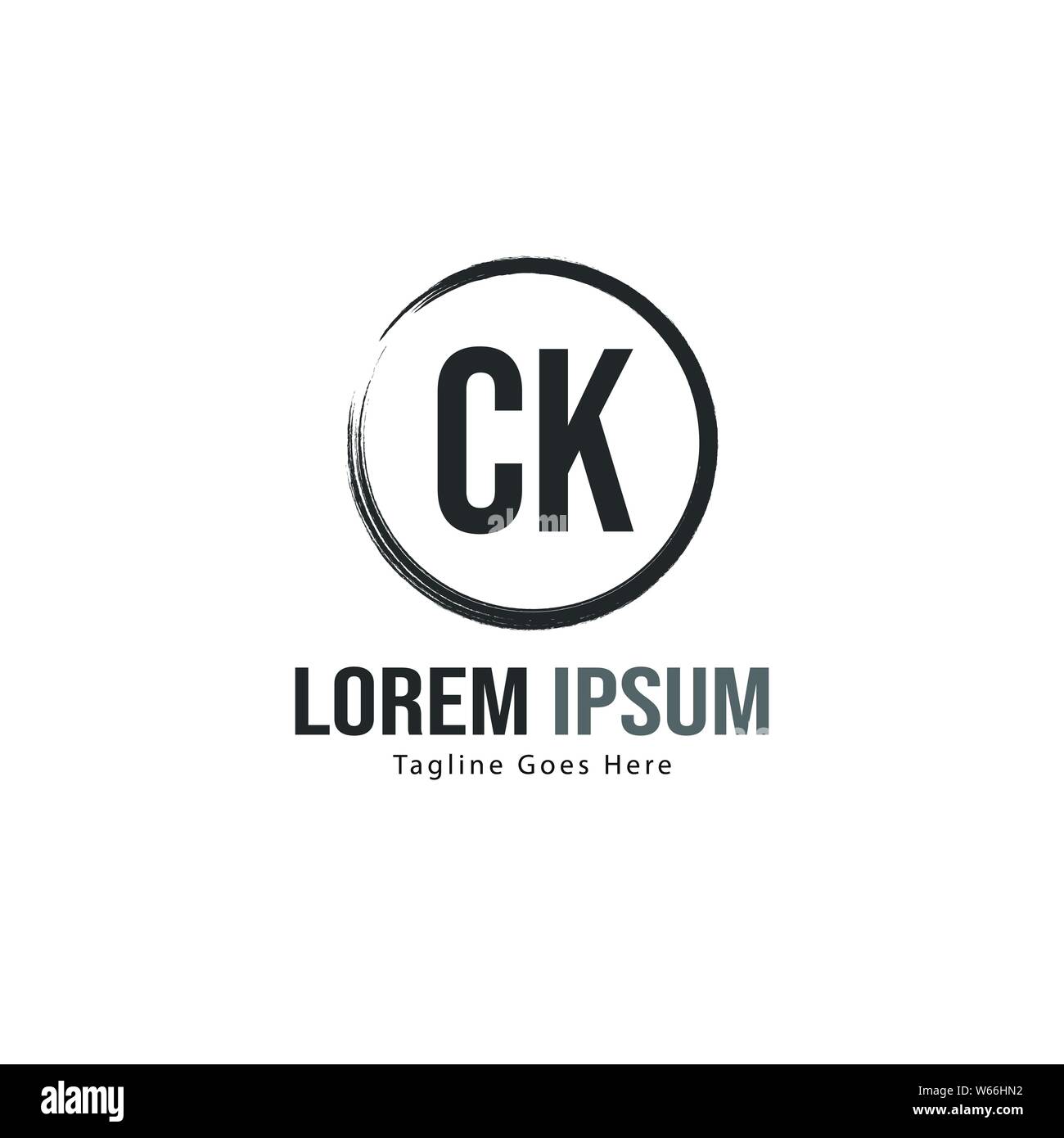 Initial CK logo template with modern frame. Minimalist CK letter logo ...