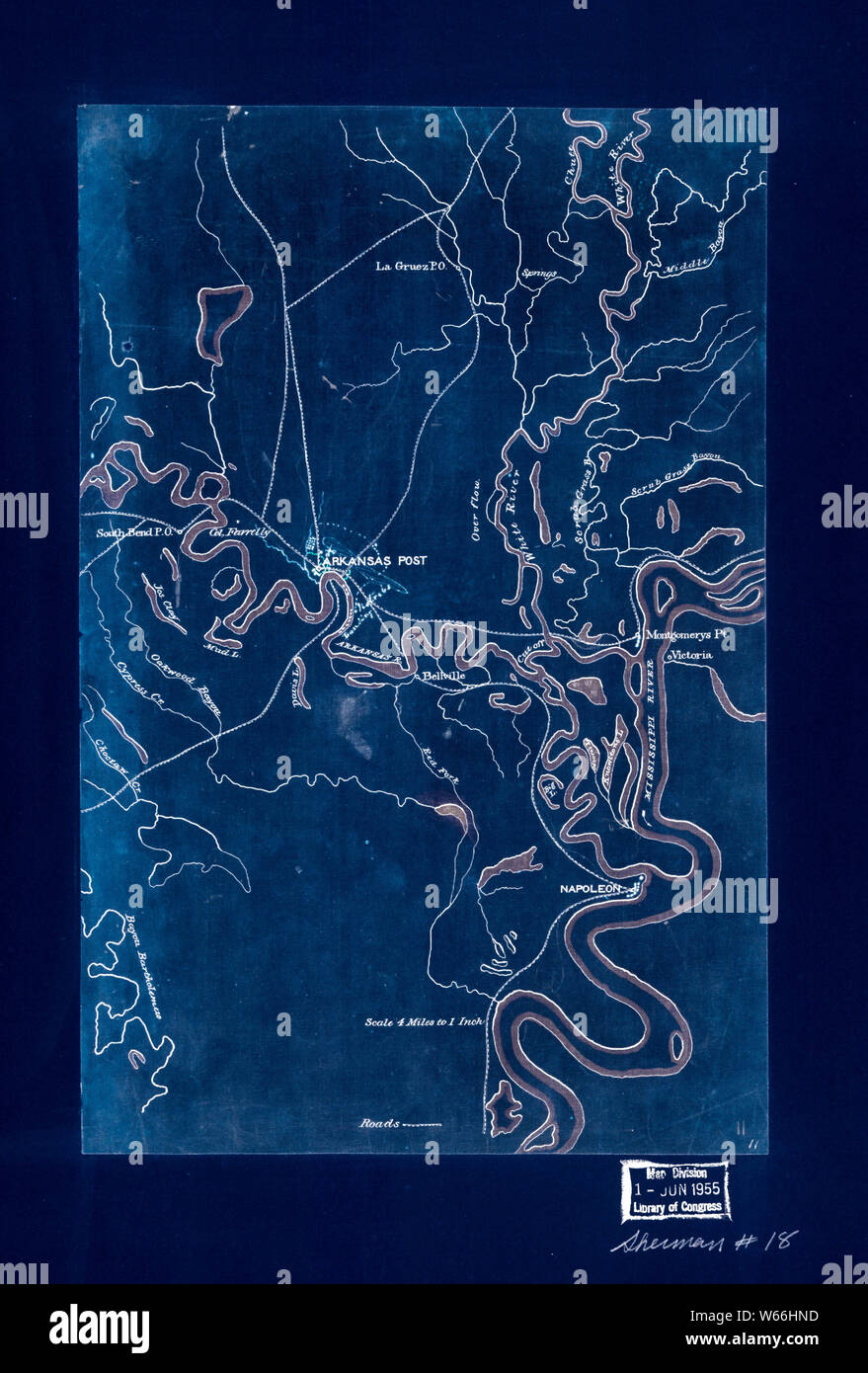 Civil War Maps 2086 Map of the environs of Arkansas Post Ark January ...