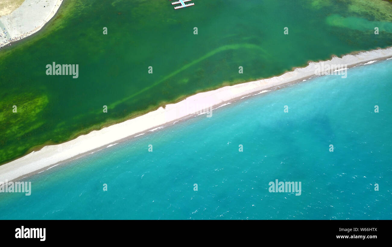 Landscape of the Sayram Lake (or Sailimu Lake) in northwest China's ...