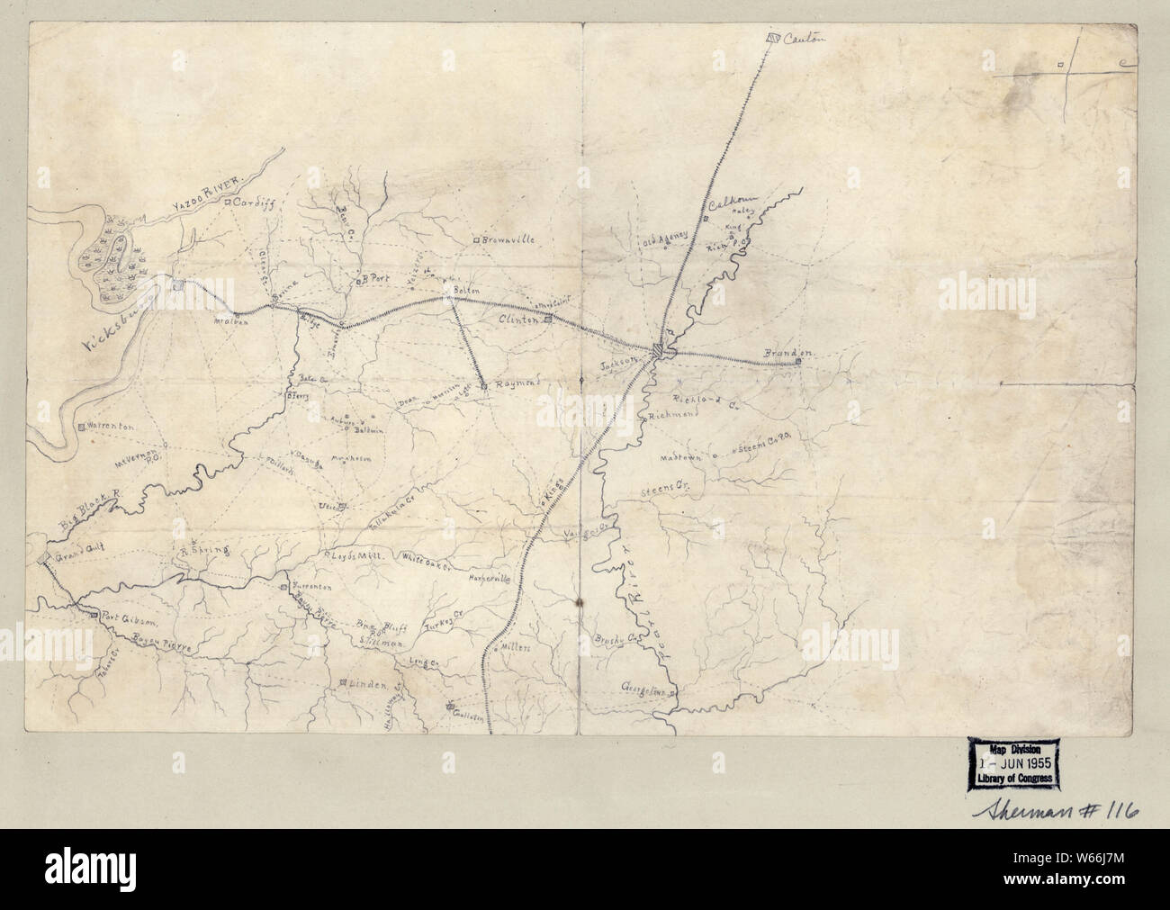 Civil War Maps 2098 Map of the environs of Vicksburg and Jackson ...
