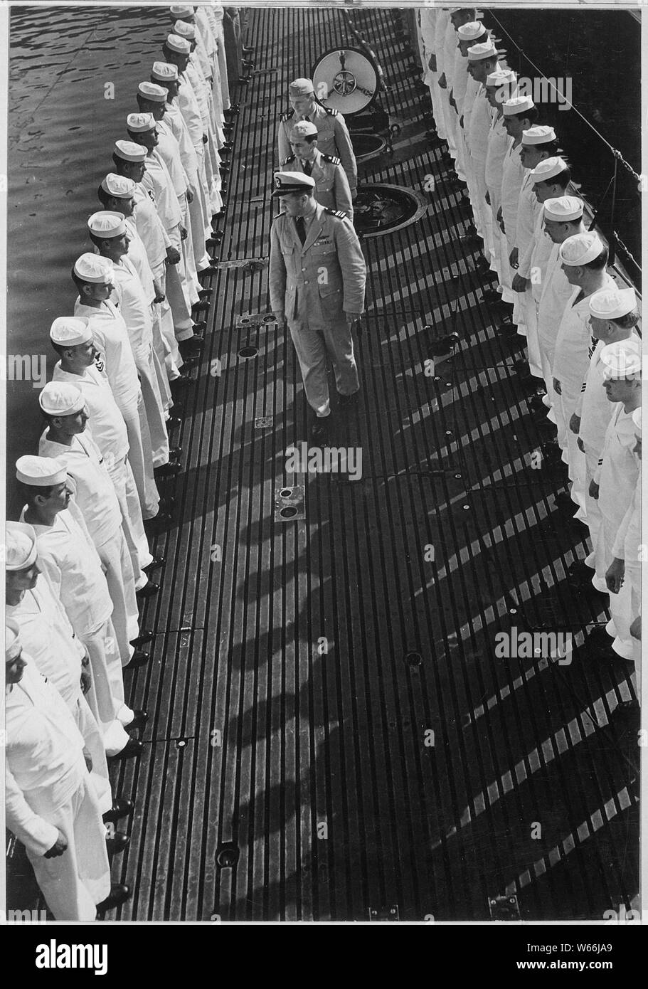 Inspection of personnel aboard a U.S. submarine at New London submarine ...