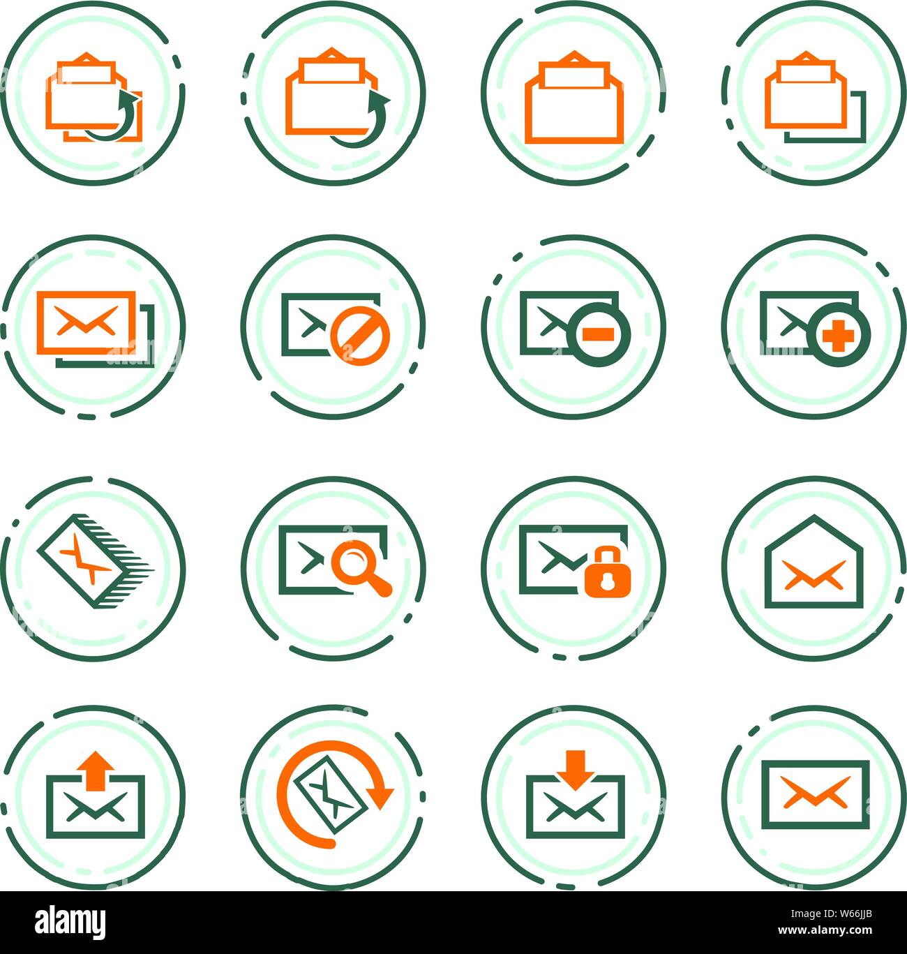 Mail easy color vector icons for user interface design Stock Vector ...