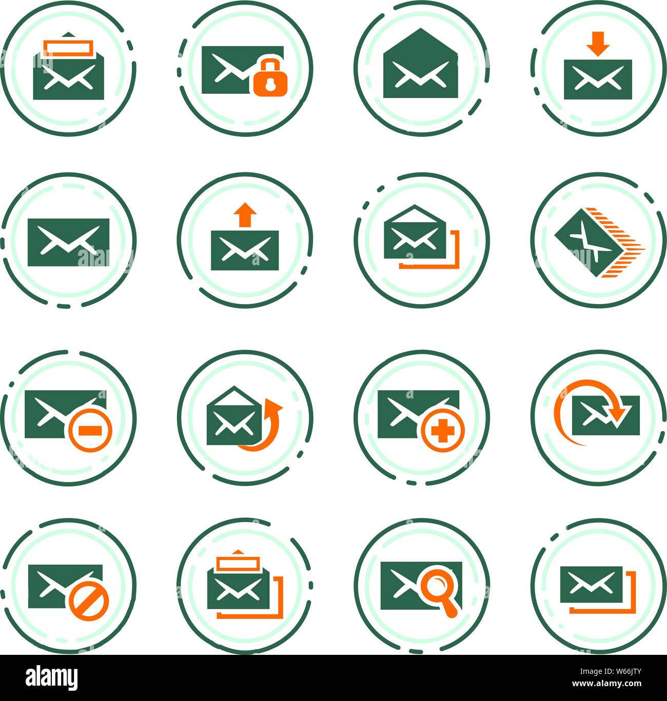Mail easy color vector icons for user interface design Stock Vector ...