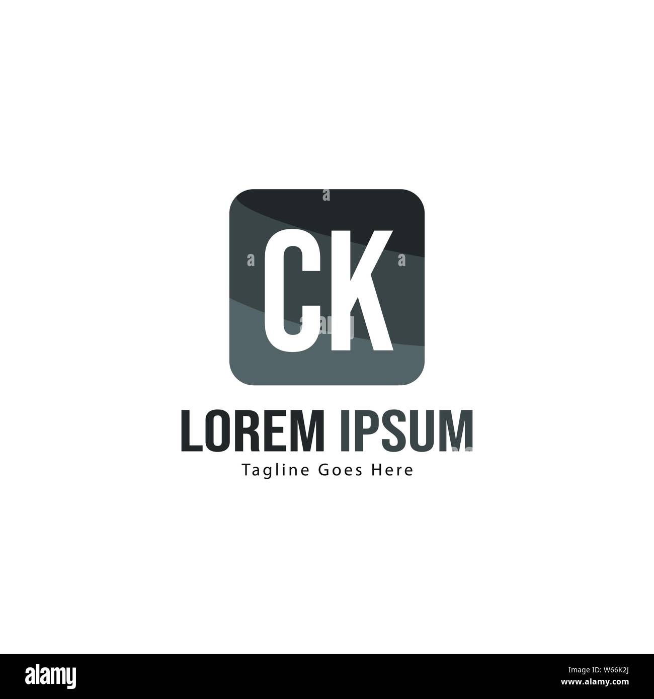 Initial CK logo template with modern frame. Minimalist CK letter logo ...