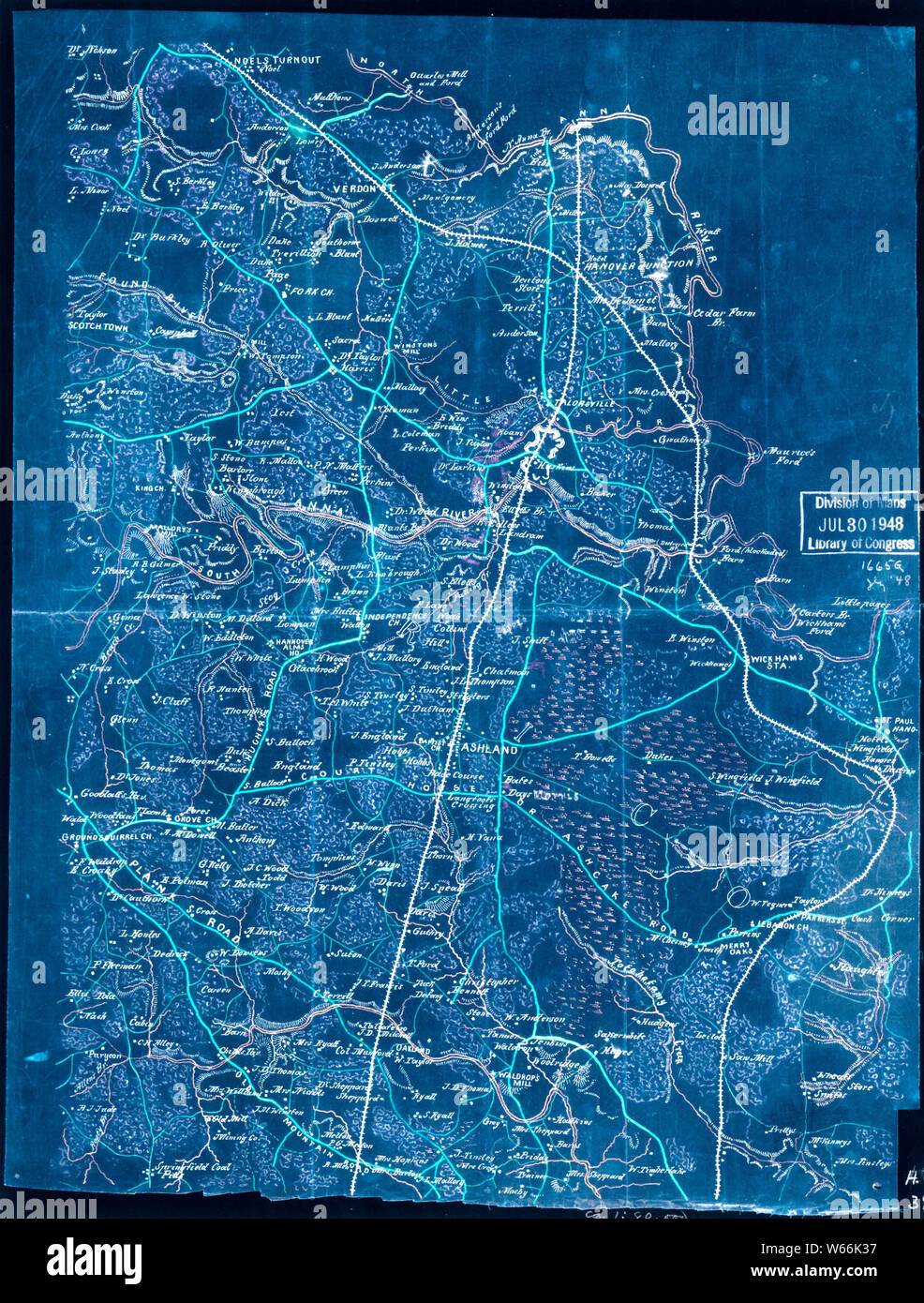 Civil War Maps 2115 Map of the northern portion of Hanover County Va ...