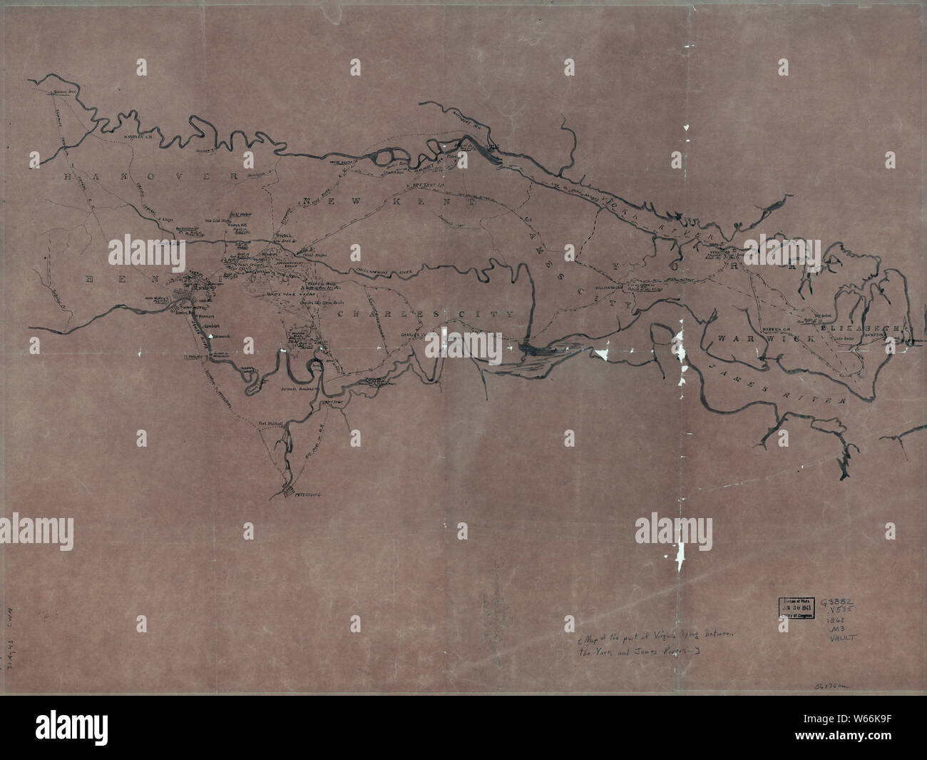Civil War Maps 2117 Map of the part of Virginia lying between the York ...