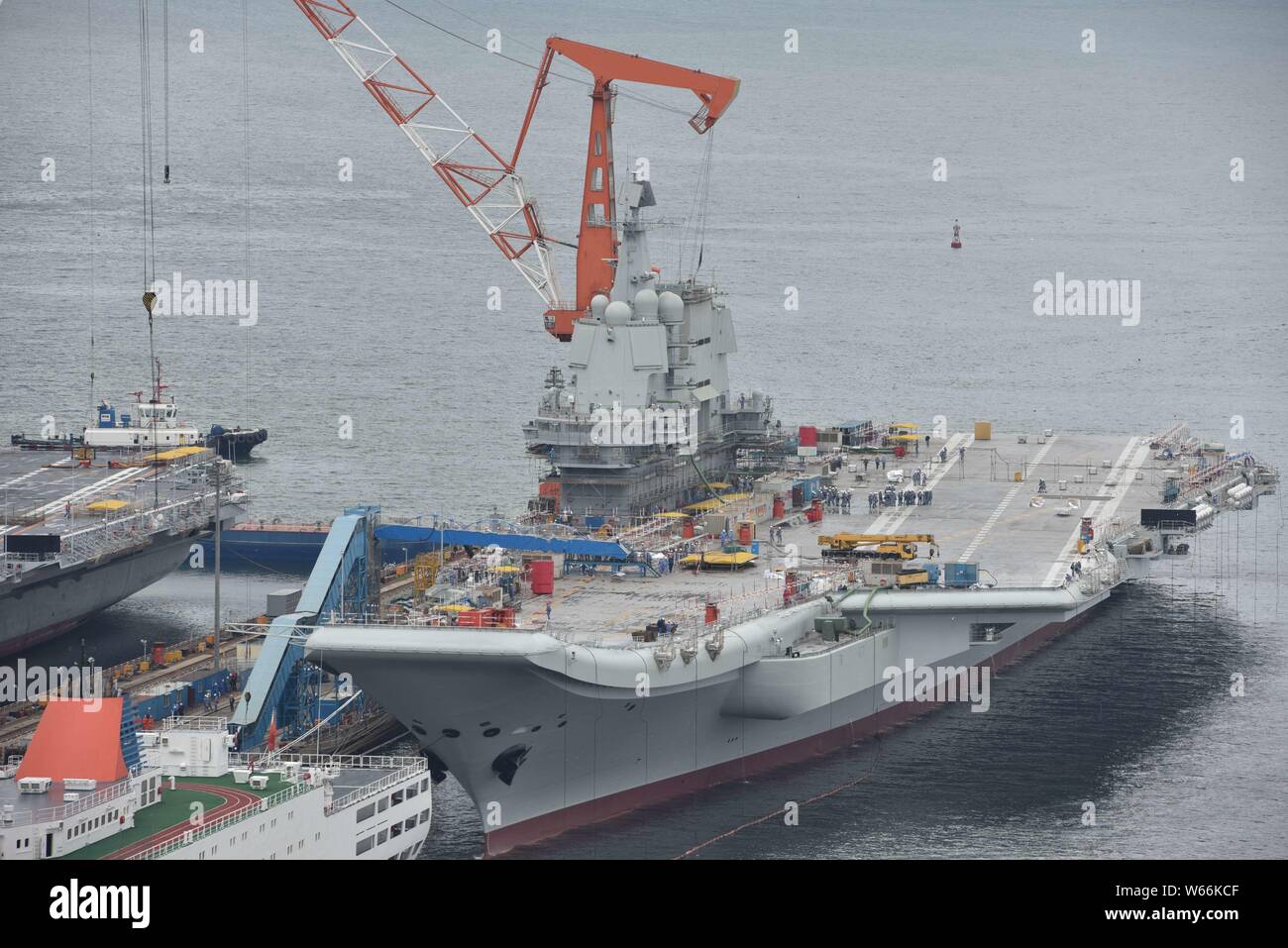 China's first domestically built aircraft carrier, the Type 001A, is ...