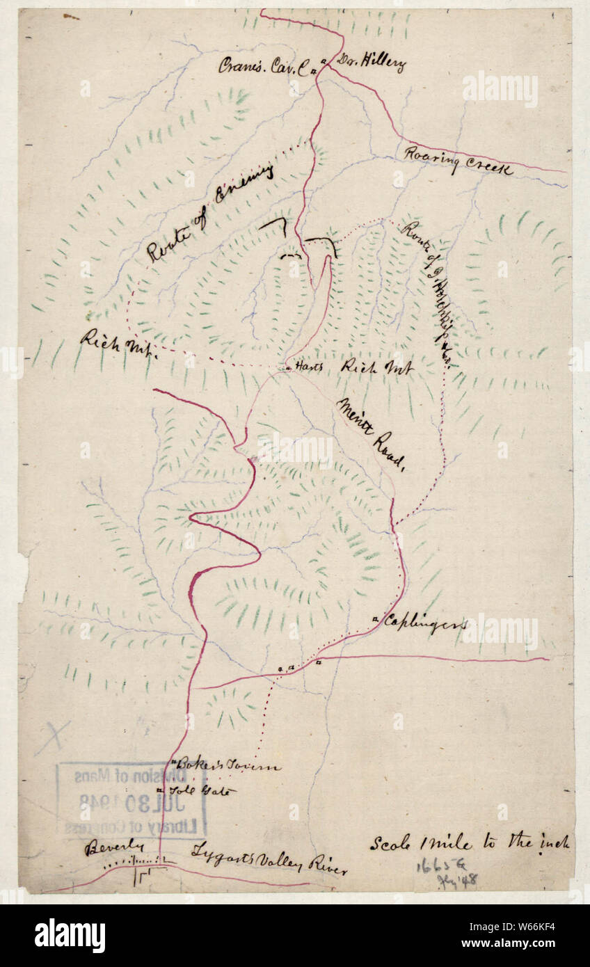 Civil War Maps 2122 Map of the Rich Mountain battlefield W Va July 11 ...