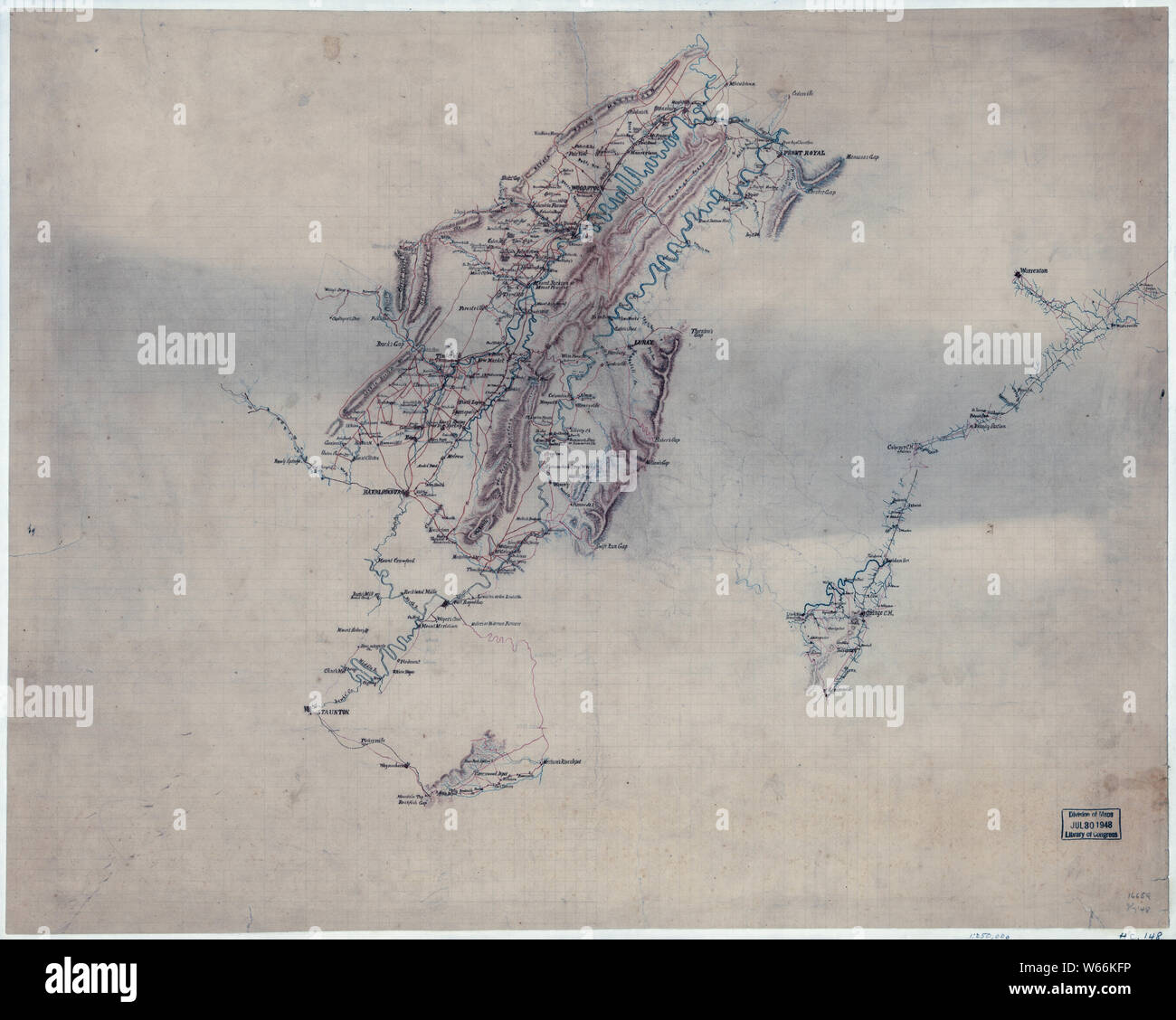 Civil War Maps 2124 Map of the Shenandoah Valley from Front Royal and ...
