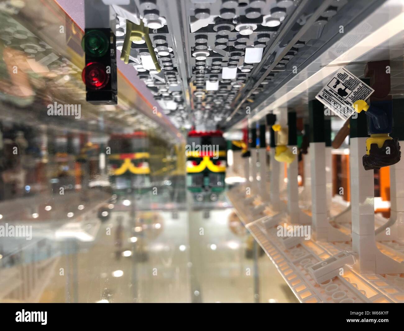 View of a Lego model of the old Shenyang Railway Station in Shenyang ...