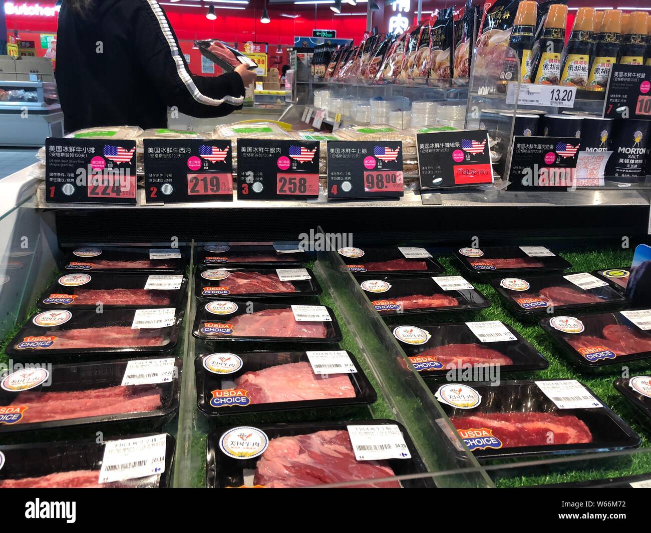 --FILE--Beef steaks imported from the United States are for sale at a ...