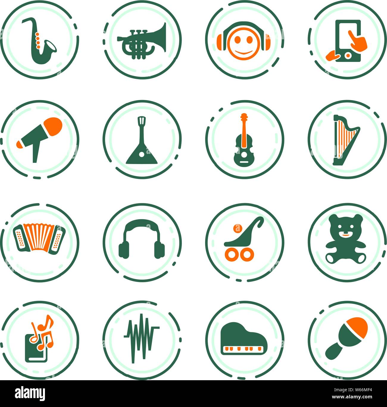 Music icon set for web sites and user interface Stock Vector Image ...