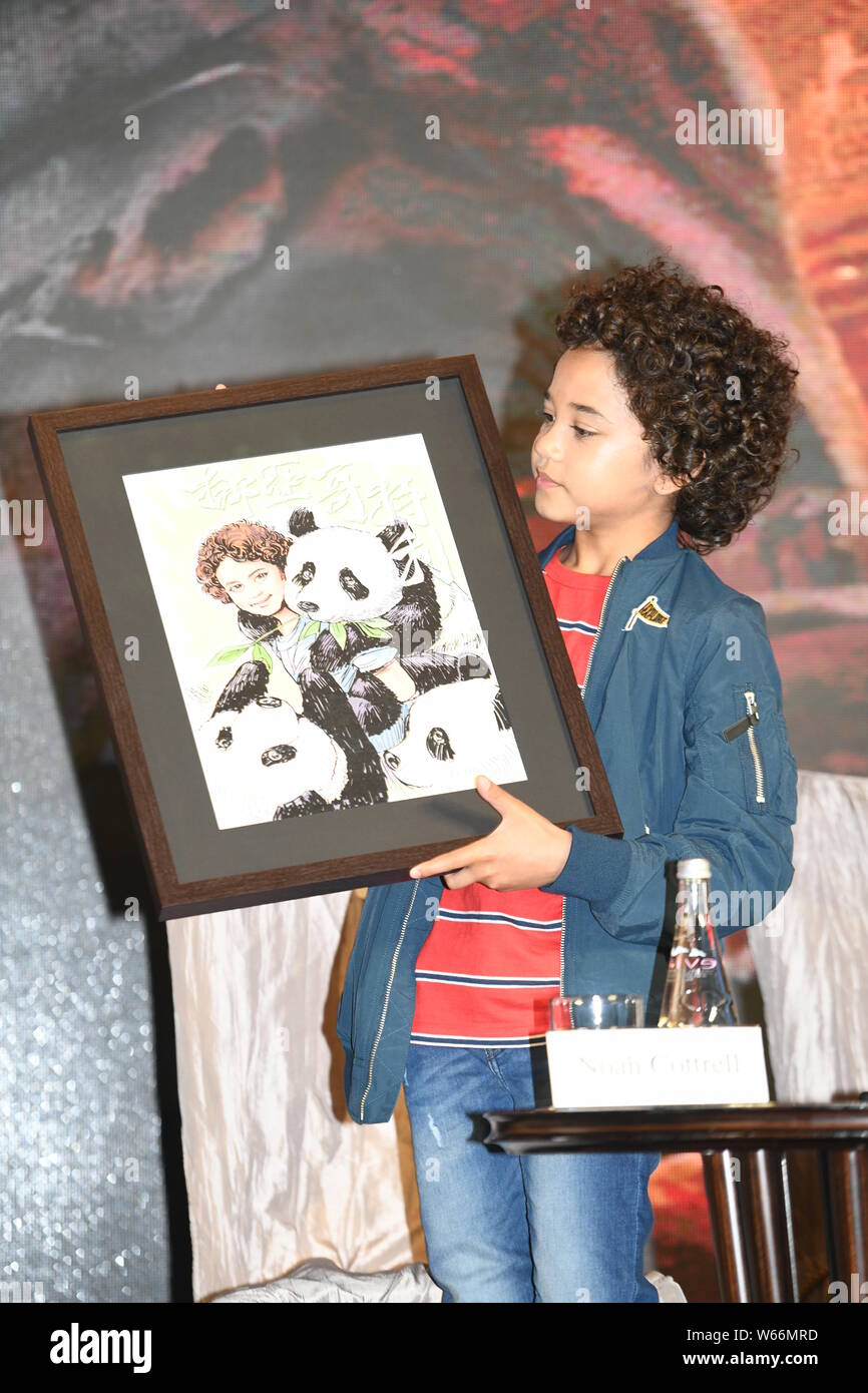 American child star Noah Cottrell attends a press conference for new ...