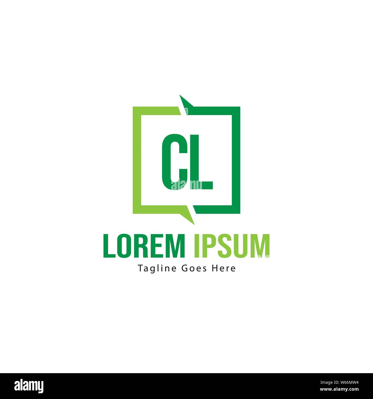 Initial CL logo template with modern frame. Minimalist CL letter logo ...