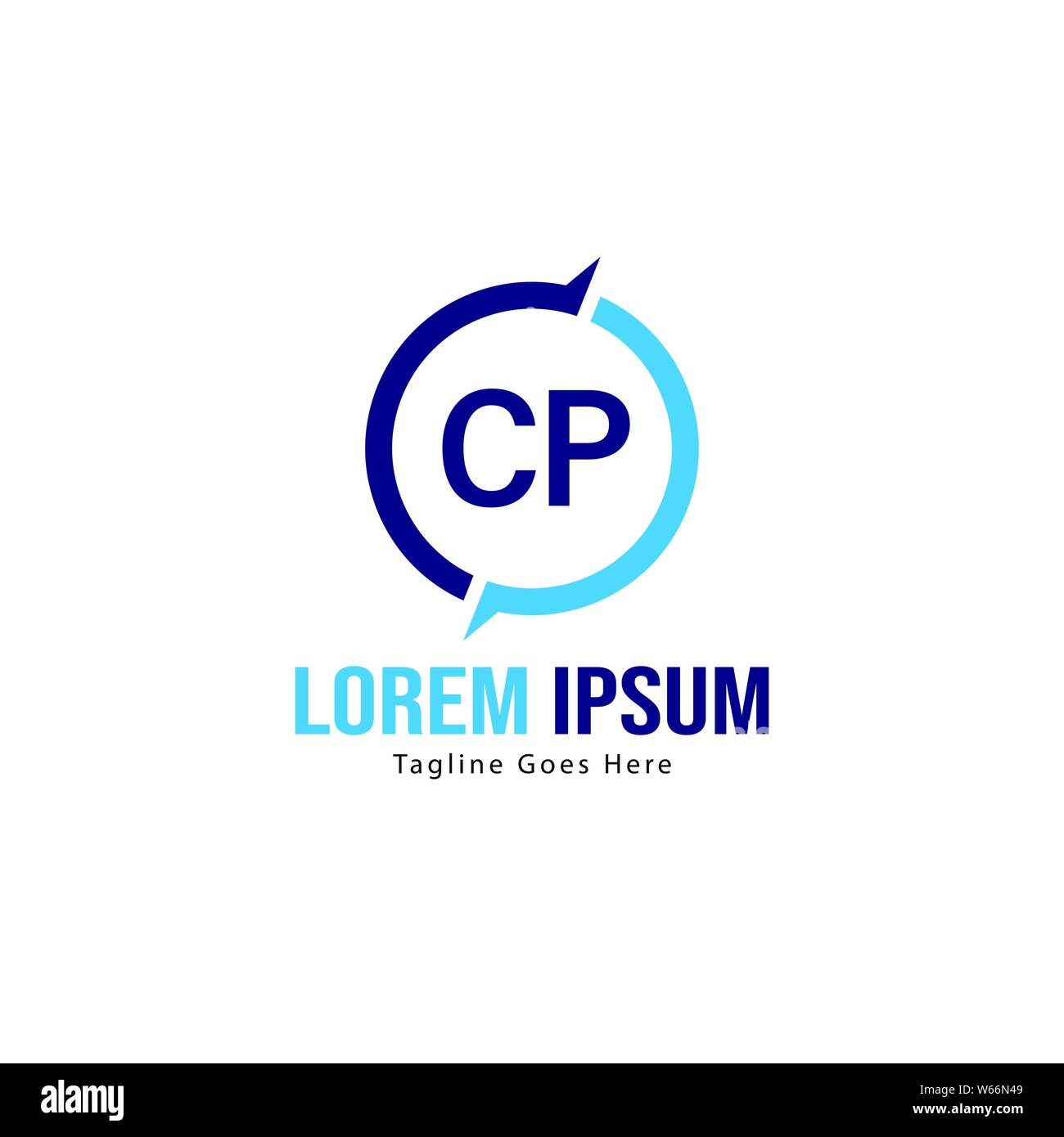 Initial CP logo template with modern frame. Minimalist CP letter logo ...