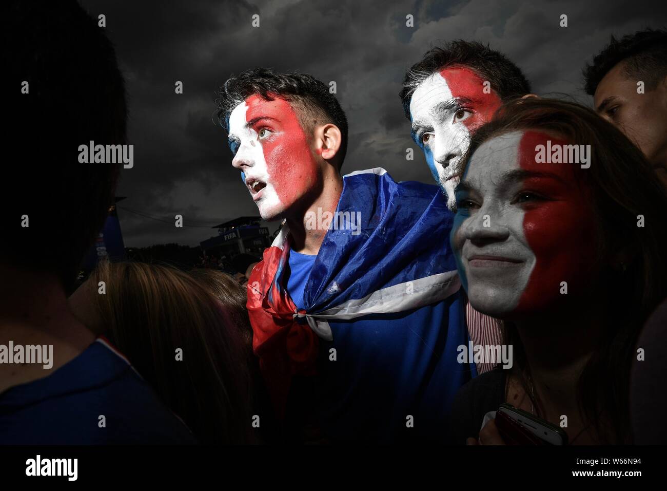 French Fans React As They Watch The Game On A Square After France 7766
