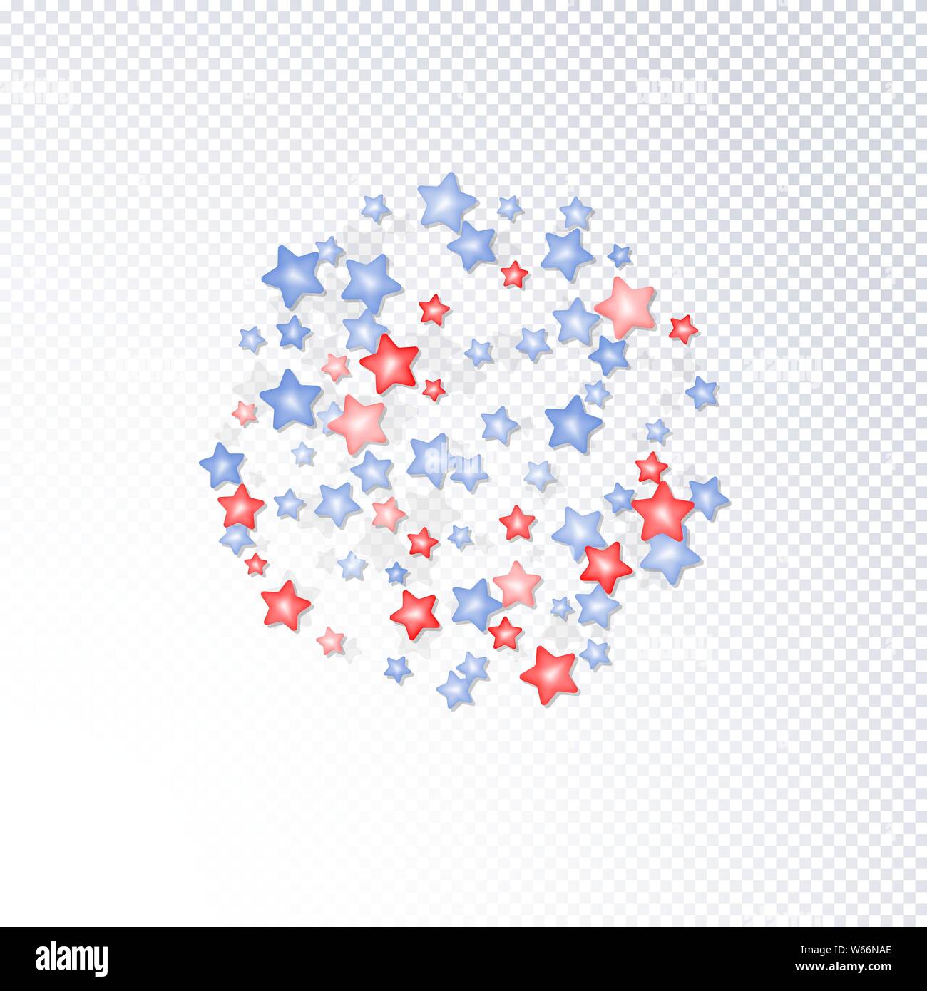 Round pattern of stars by hand in the US flag colors. American ...