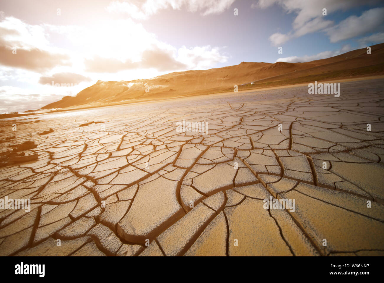 Dried land in the desert. Cracked soil crust Stock Photo - Alamy