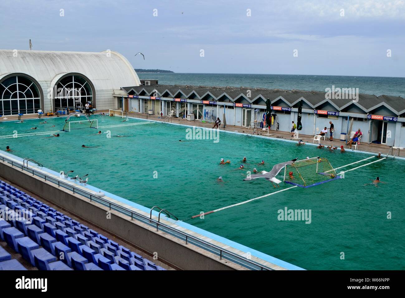 Olympic pool with trampoline in VARNA- Black Sea - BULGARIA Stock Photo ...