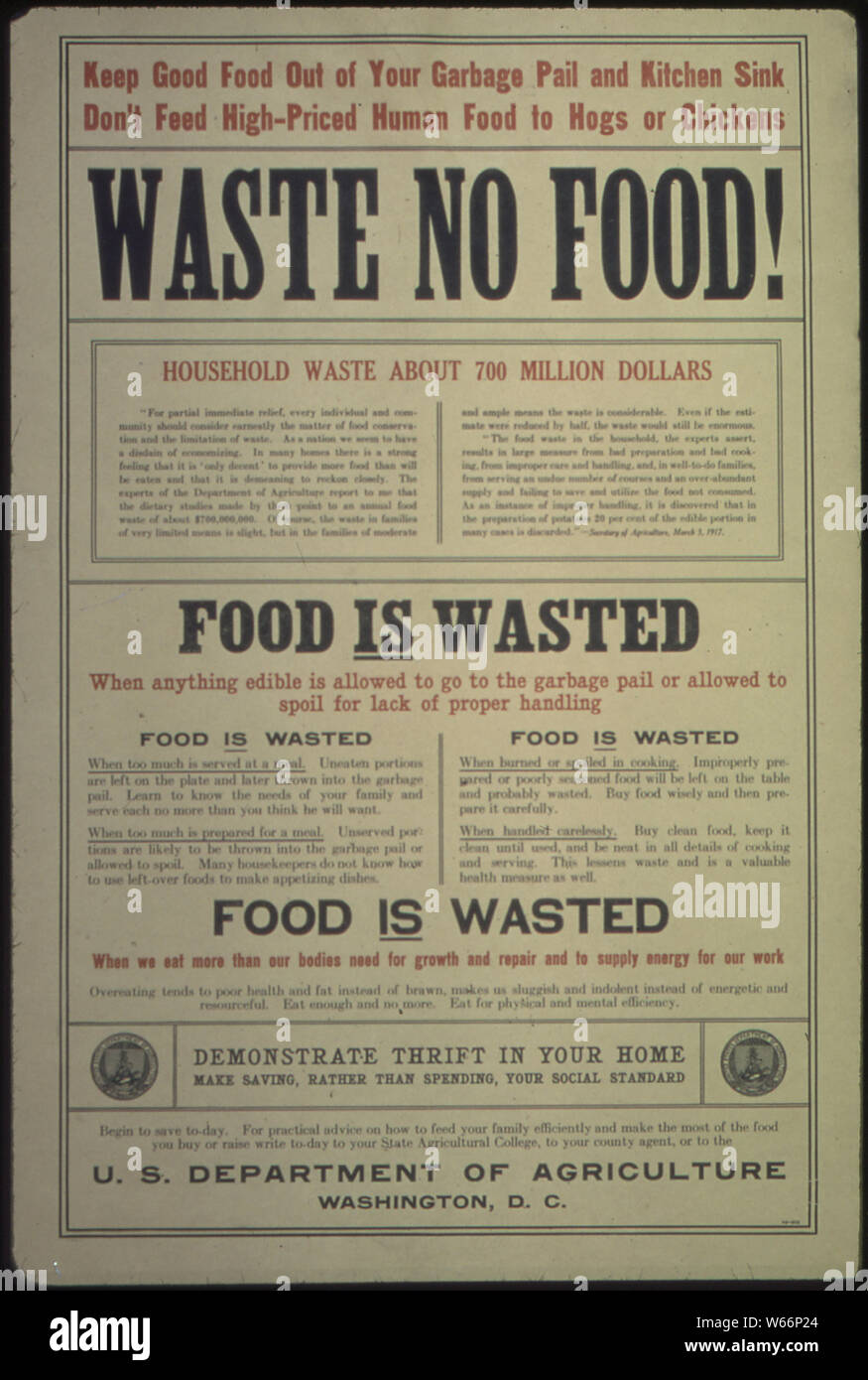 Keep good food out of your garbage pail and kitchen sink. Don't feed ...