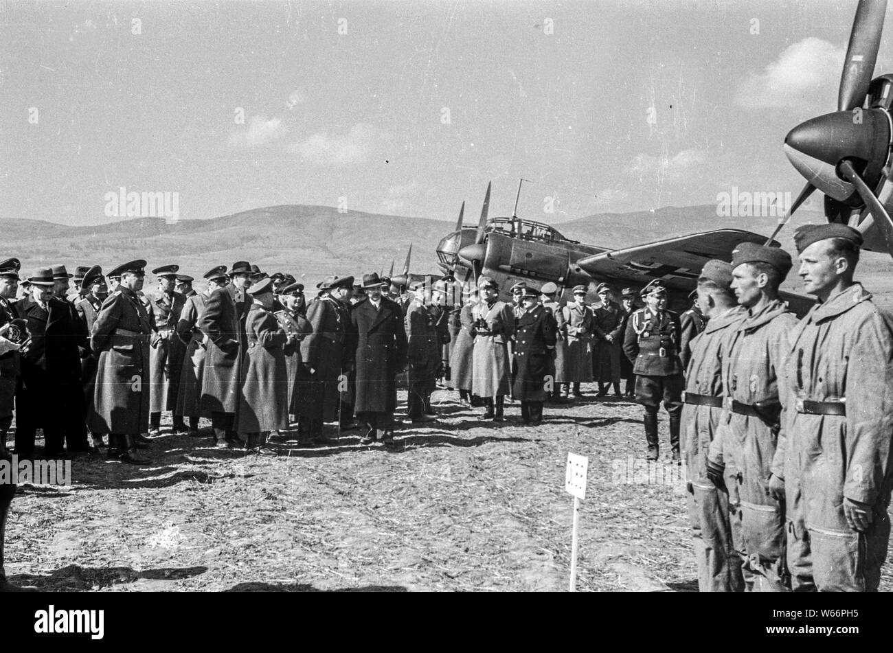 King Boris III of Bulgaria visiting German Airforce Squadron with JU 87 ...