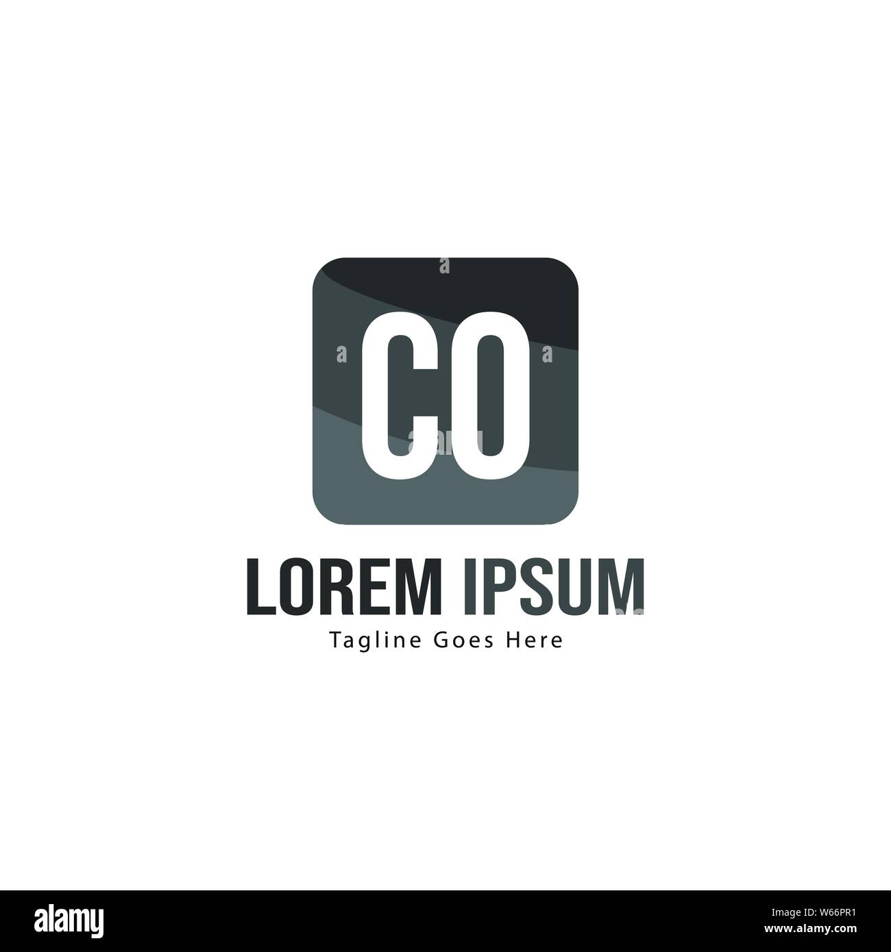 Initial CO logo template with modern frame. Minimalist CO letter logo ...