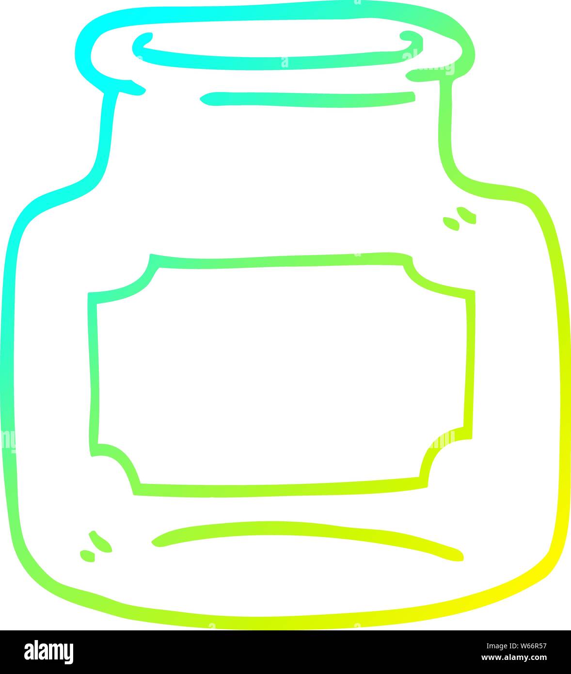 cold gradient line drawing of a cartoon empty jar Stock Vector Image ...
