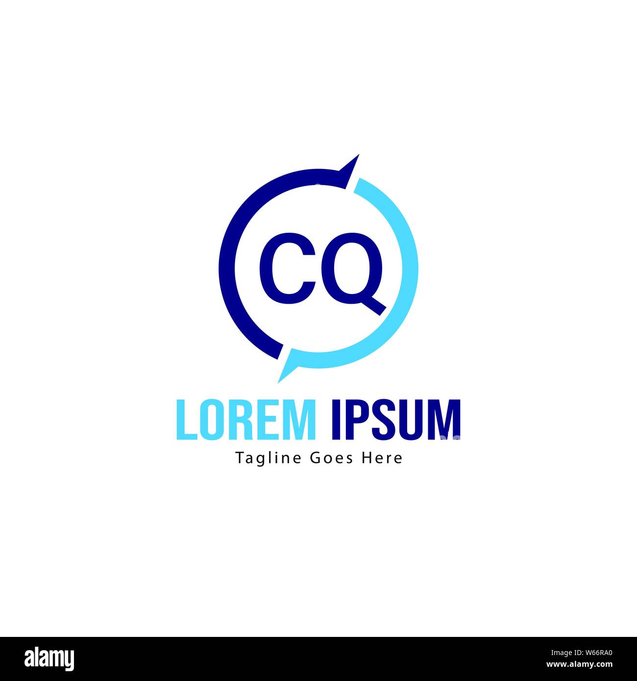 Initial CQ logo template with modern frame. Minimalist CQ letter logo ...