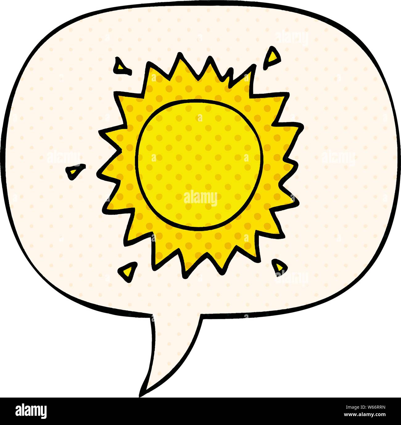 cartoon sun with speech bubble in comic book style Stock Vector Image ...