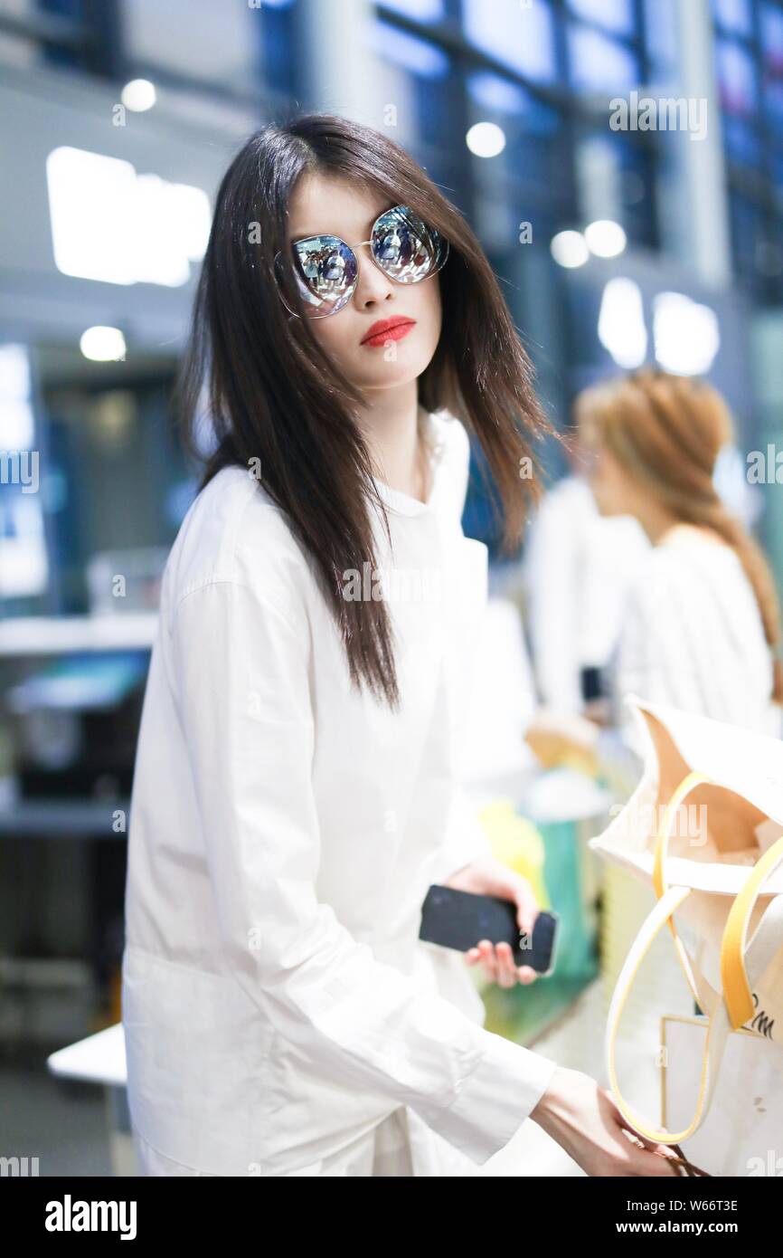 Chinese model He Sui is pictured at the Shanghai Hongqiao International ...
