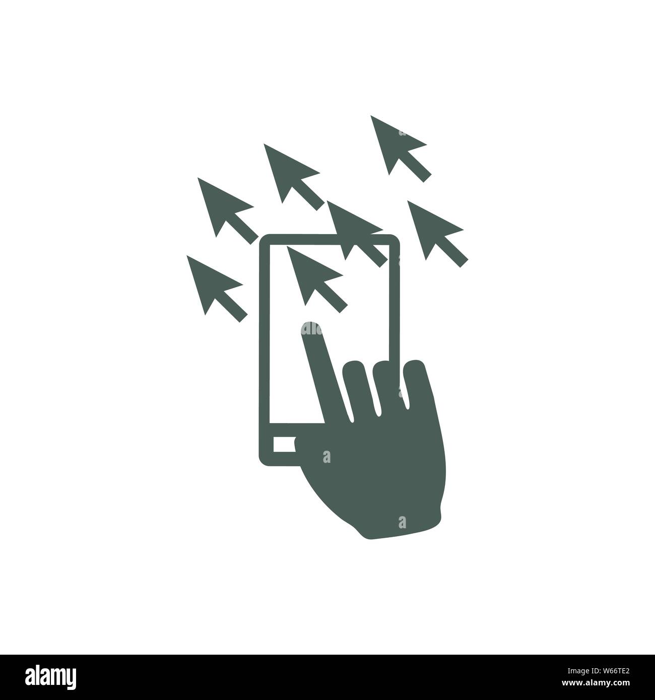 Website clicks icon ; pointer icon - unscrupulously acquiring website ...