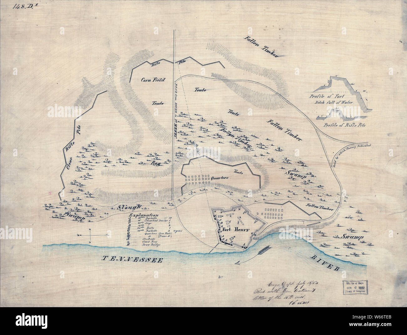 Civil War Maps 2176 Plan of Fort Henry and its outworks Rebuild and ...