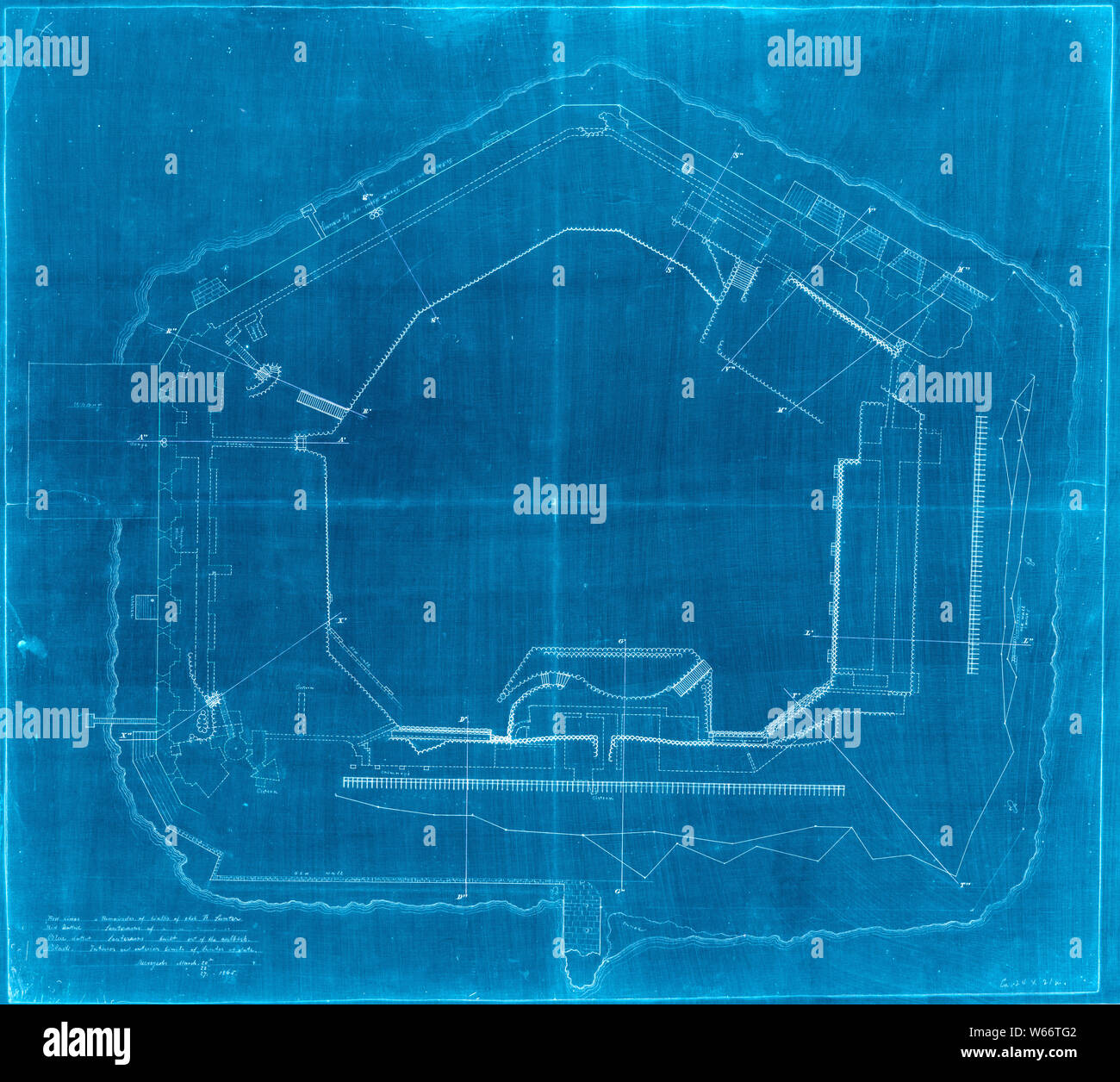 Civil War Maps 2178 Plan of Fort Sumter South Carolina surveyed March ...