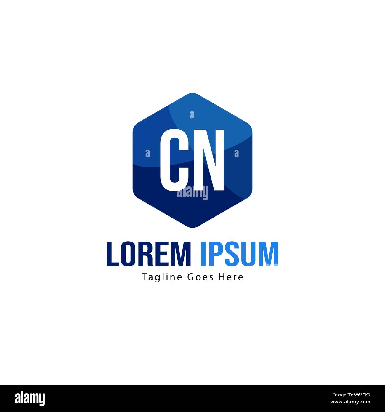 Initial CN logo template with modern frame. Minimalist CN letter logo ...